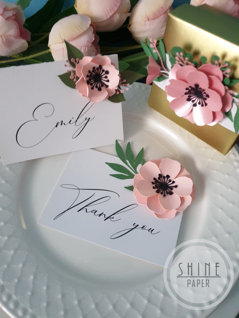 Set of 10 Small Paper Flowers, Pink Flowers, Handmade Paper Flowers ...