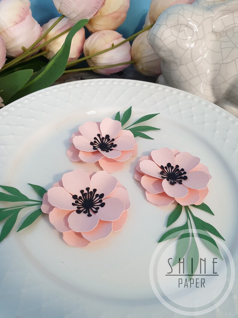 Set of 10 Small Paper Flowers, Pink Flowers, Handmade Paper Flowers ...
