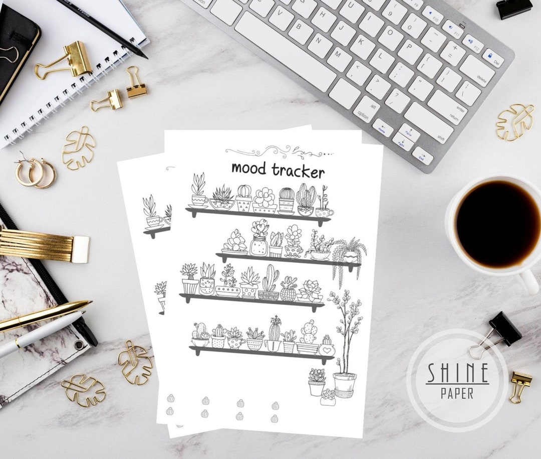 Daily Mood Tracker Printable Digital, Bullet Journal Mood Tracker ...