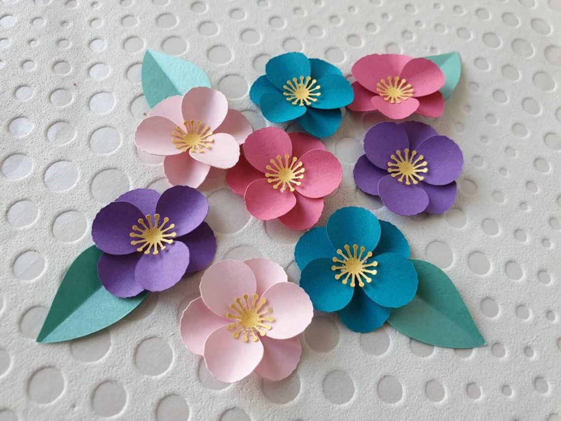 10 Small Paper Flowers Wild Roses Handmade Paper Flowers - Etsy