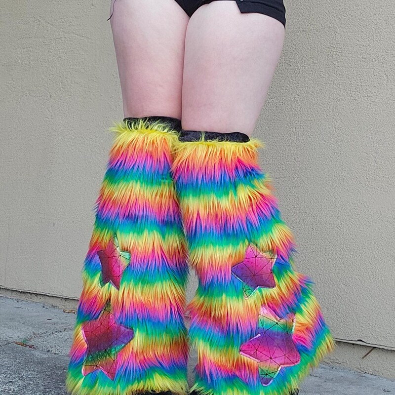 Rainbow Leg Warmers - Etsy