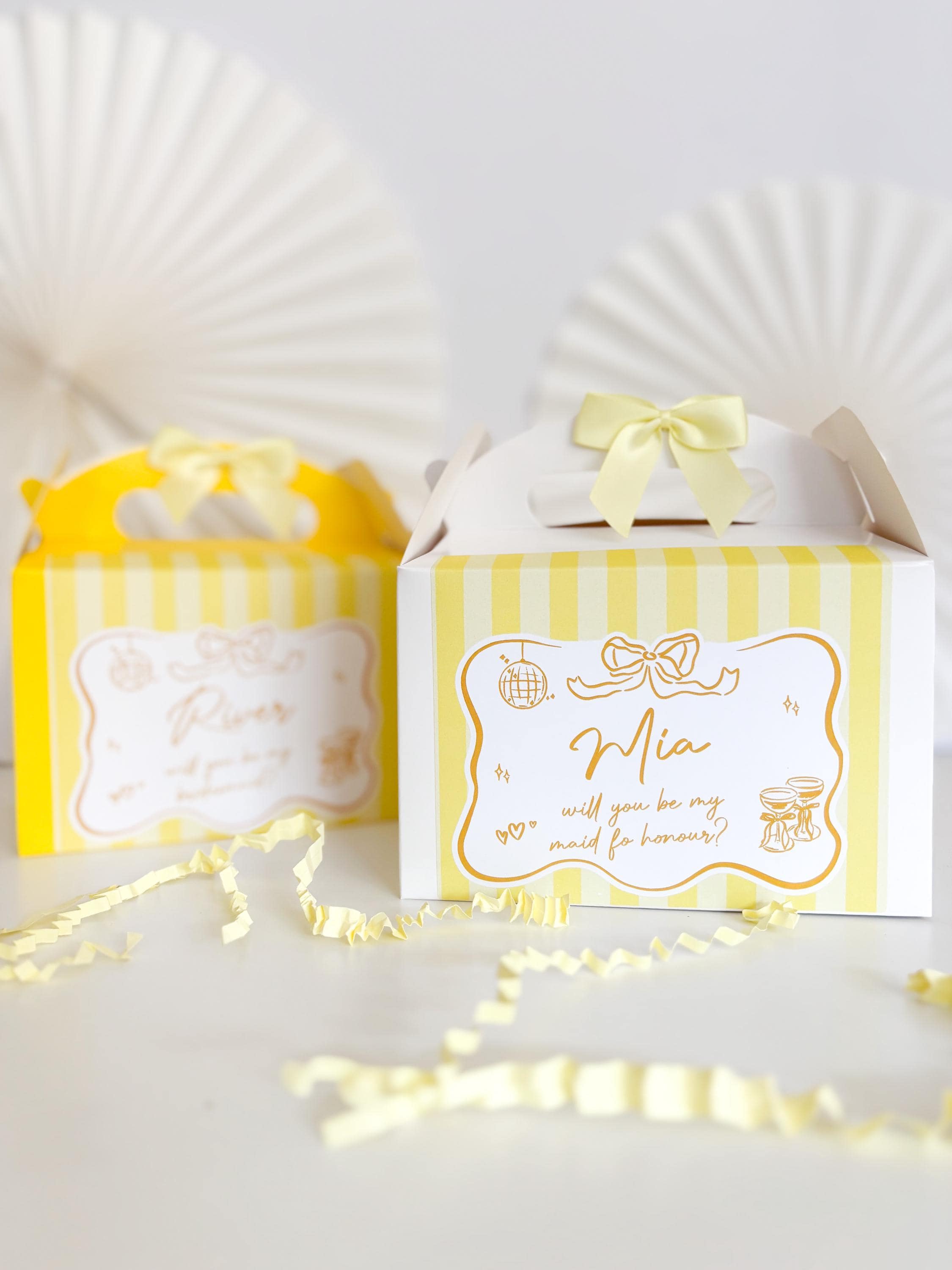 Bridesmaid Proposal Gift Box | STRIPE BUTTER YELLOW | Will You Be My ...