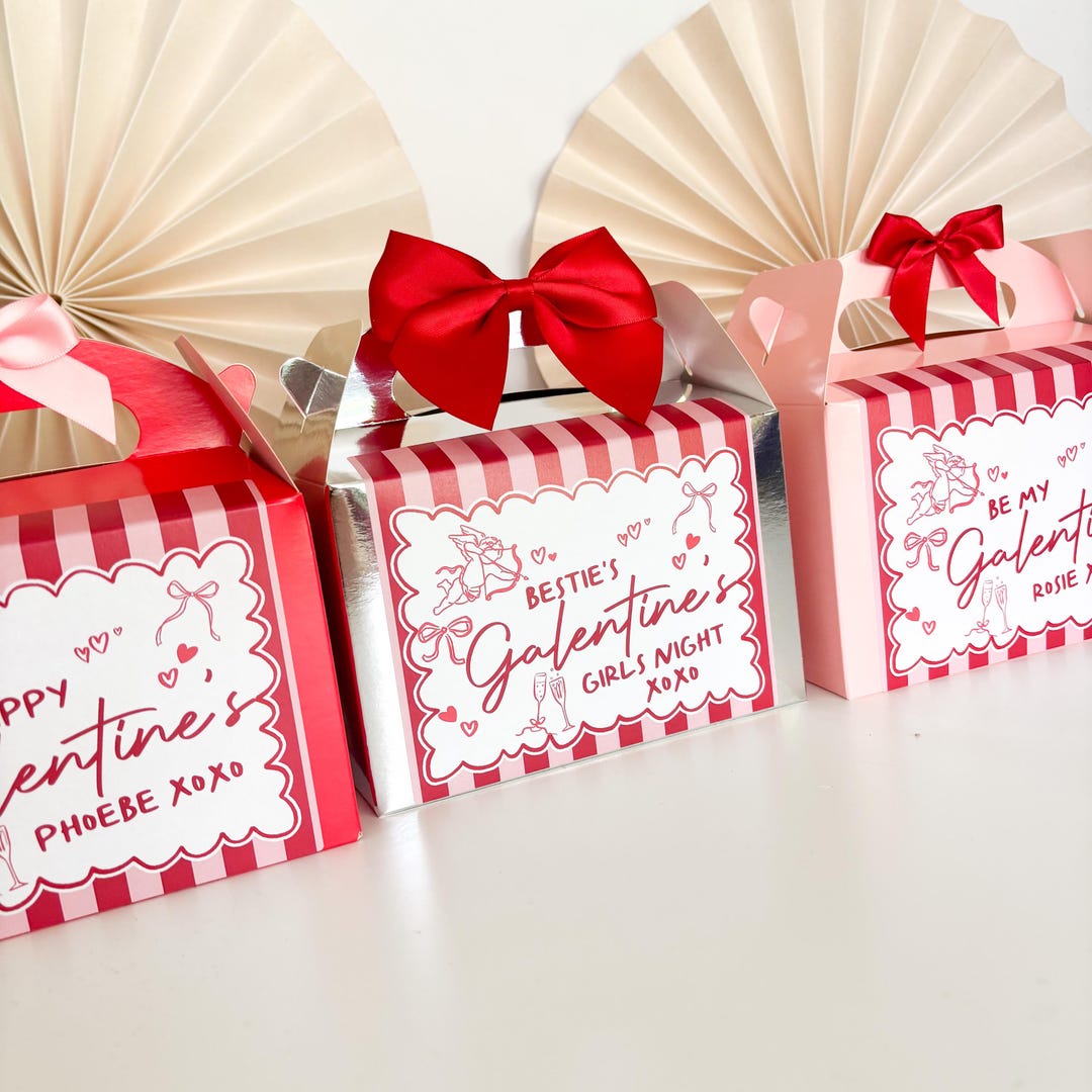 Personalised Valentines Gift Box Small | GALENTINES STRIPE | Happy Kids ...