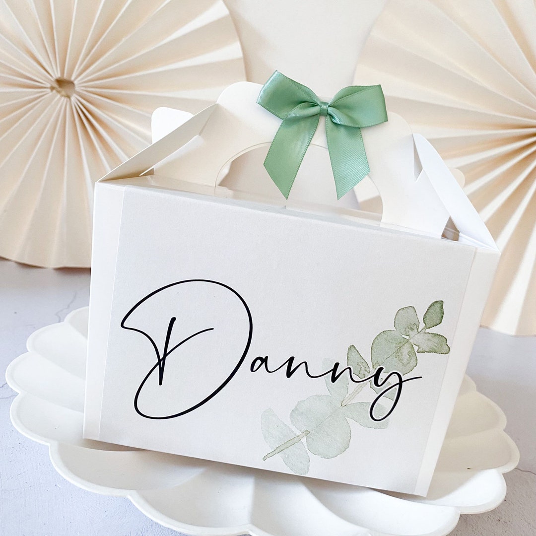 Children’s Wedding Gift Box Box | SQUARE BLACK Script EUCALYPTUS ...