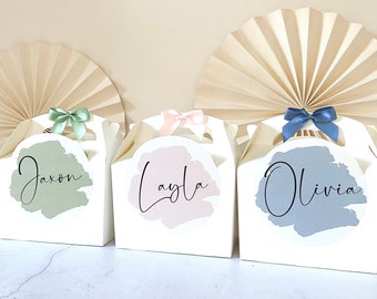 Personalised Pink Gift Box With White Printed Name Wedding Box ...