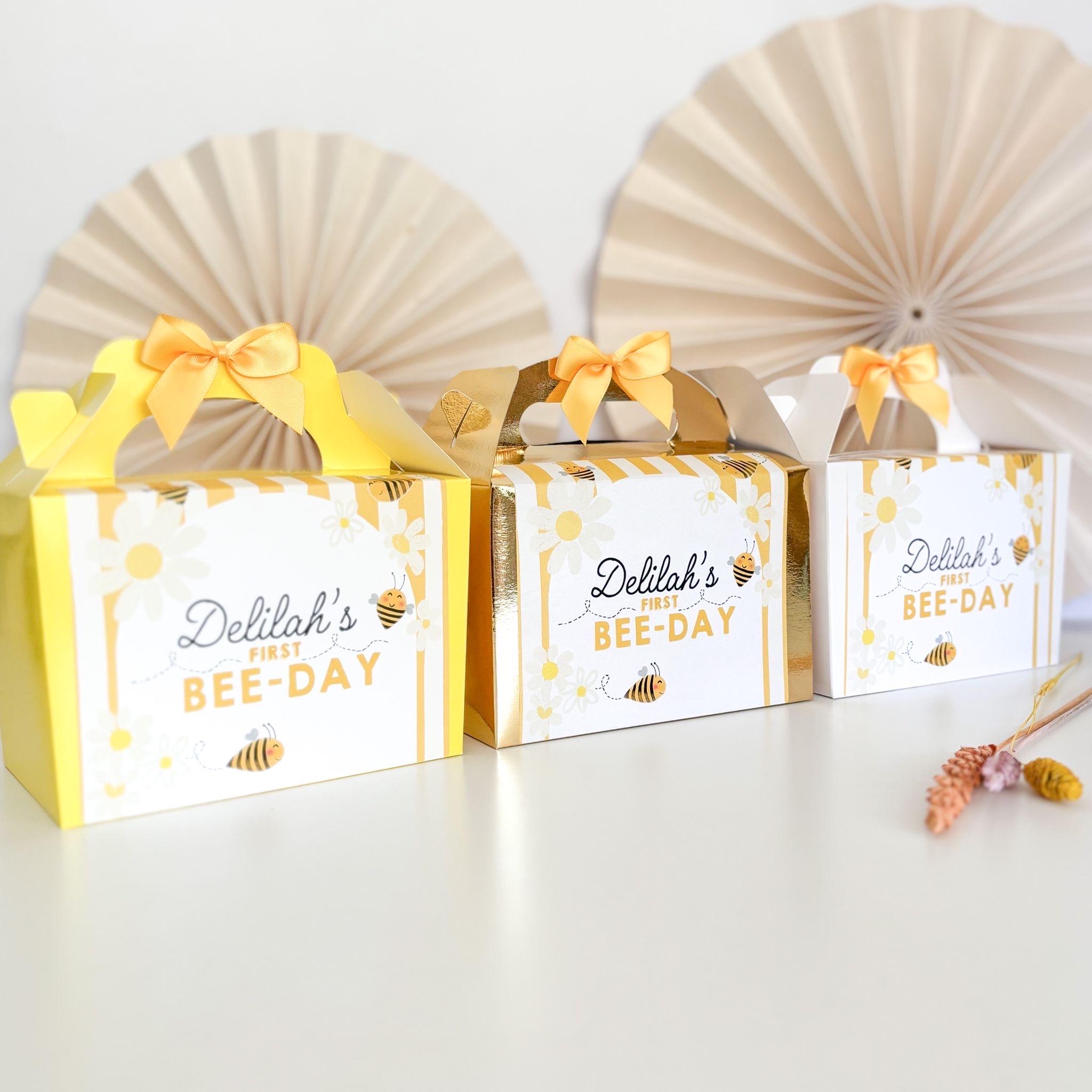 Personalised Childrens Birthday Party Box Favour | FIRST BEE-DAY ...