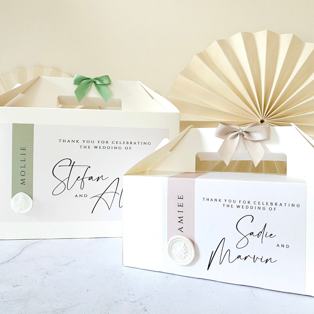 Personalised Wedding Gift Box | BLACK SCRIPT TAG | Wax Seal Thank You ...