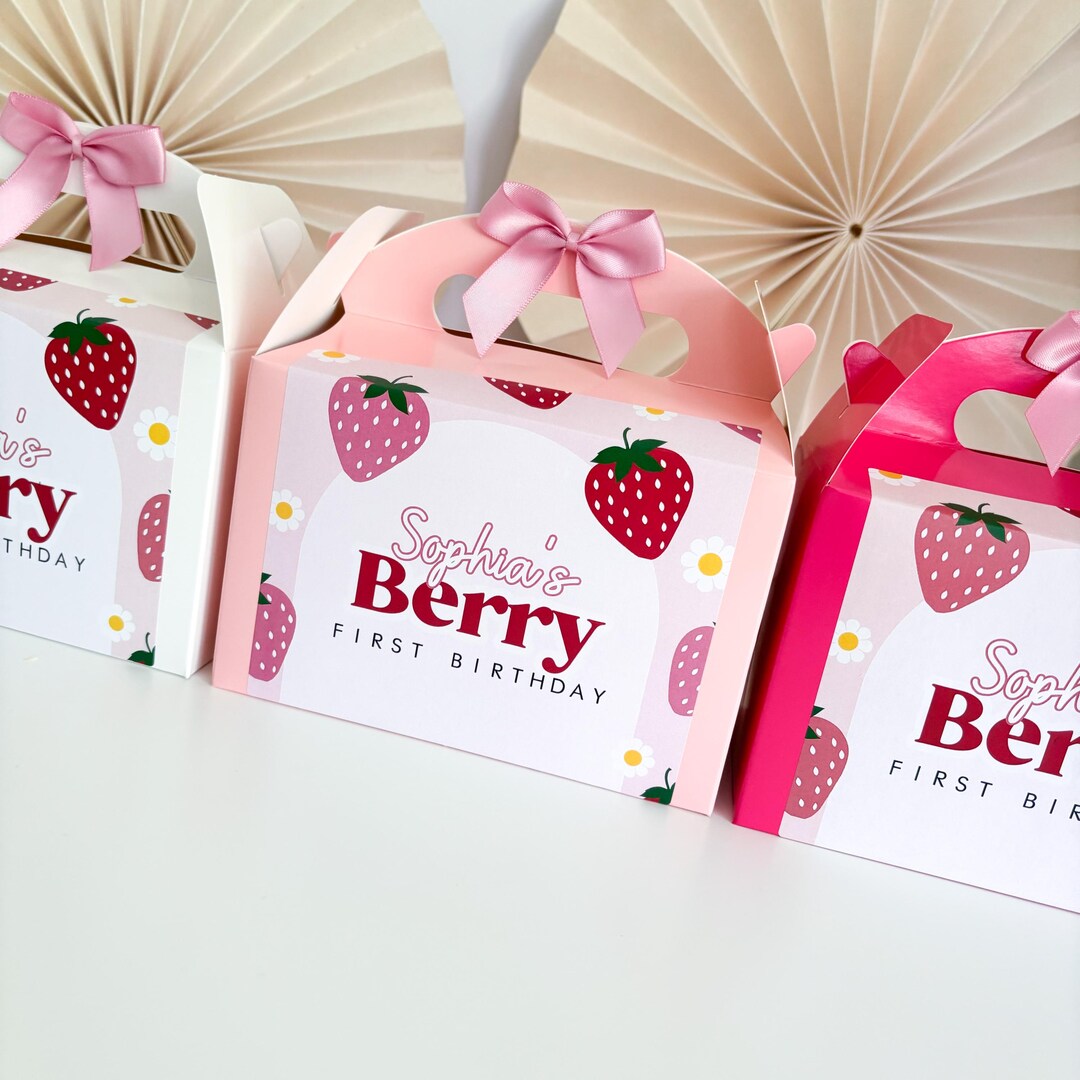 Personalised Childrens Birthday Party Box Favour | BERRY FIRST ...