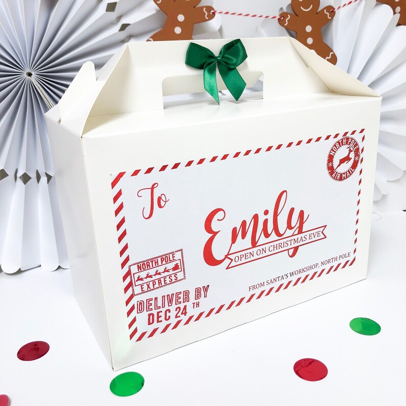 Christmas Eve Box NORTH POLE FOIL Personalised Xmas Eve - Etsy