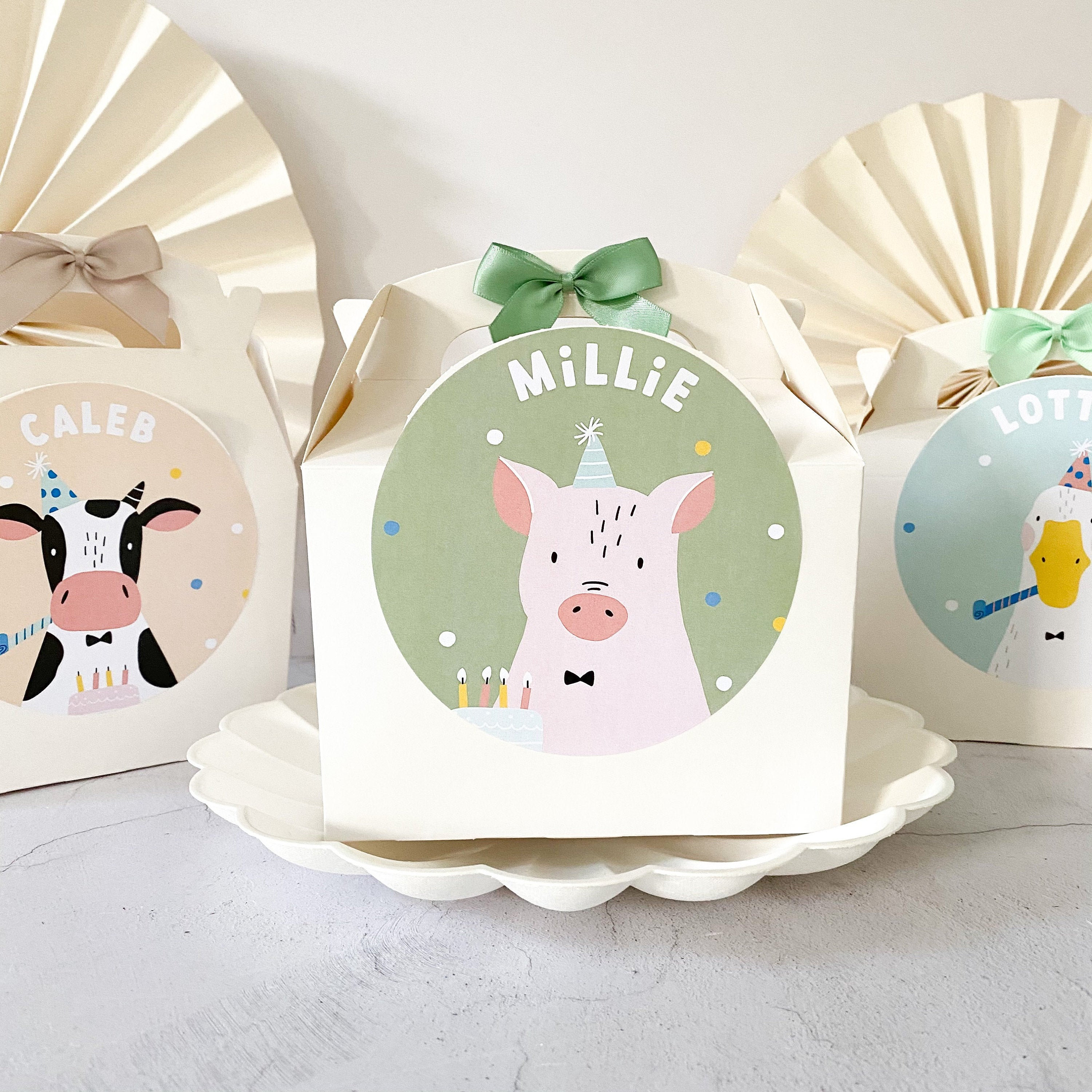 Childrens Party Box FARM ANIMALS Personalised Kids Meal - Etsy UK