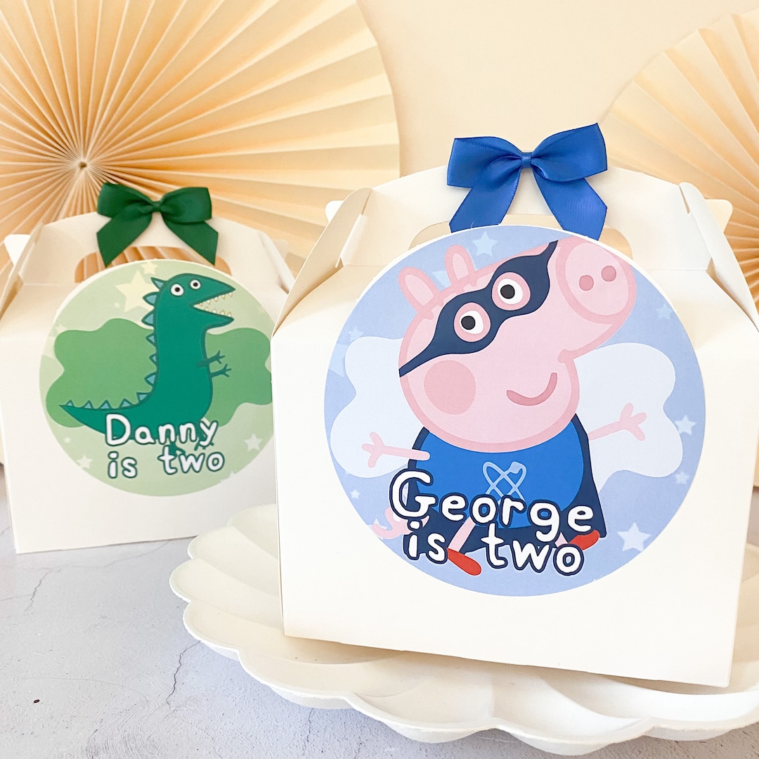 Childrens Party Box GEORGE PIG Personalised Kids Luxe Picnic Meal Boxes ...