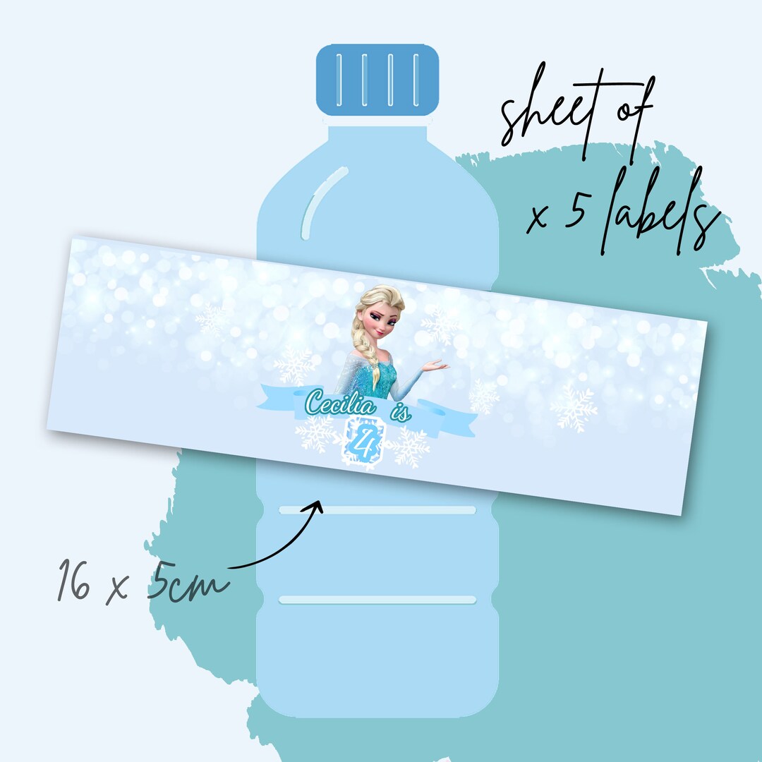 Bottle Labels | FROZEN | Personalised Kids Luxe Picnic Drinks - Etsy UK