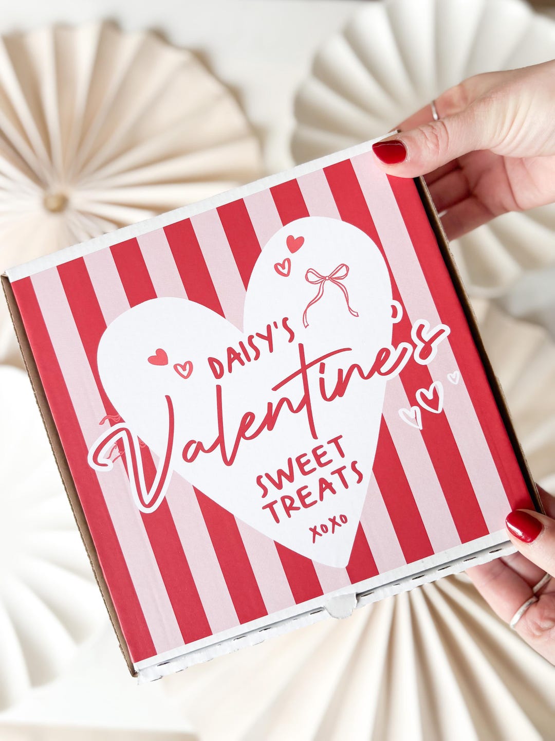 Personalised VALENTINES PIZZA Box | STRIPE | Takeaway Buffet Party ...