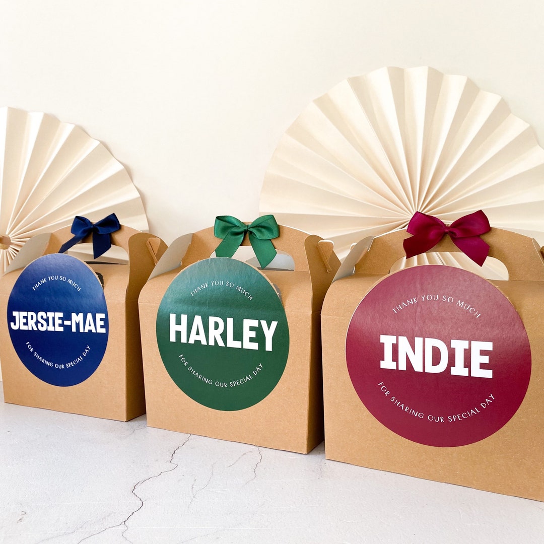 Personalised Childrens Gift Box | SIMPLE VARSITY WEDDING | Kraft Thank ...