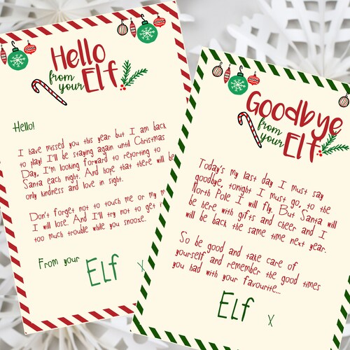 Magic Elf Hello & Goodbye Letters - Etsy
