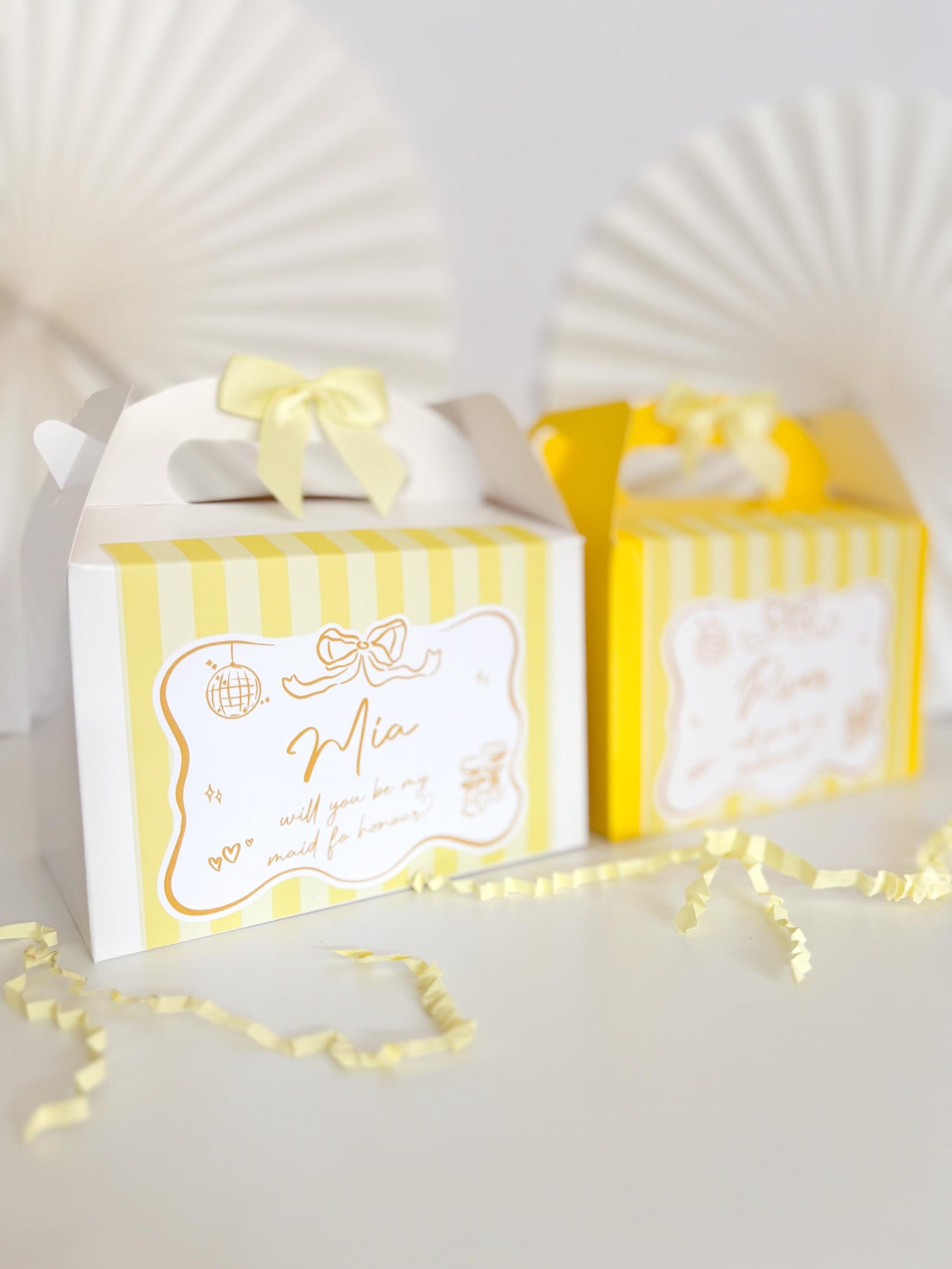 Bridesmaid Proposal Gift Box | STRIPE BUTTER YELLOW | Will You Be My ...
