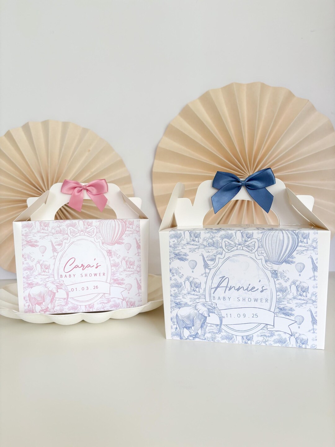 Personalised Baby Shower Gift Box TOILE DE JOUY Safari Whimsical Party ...