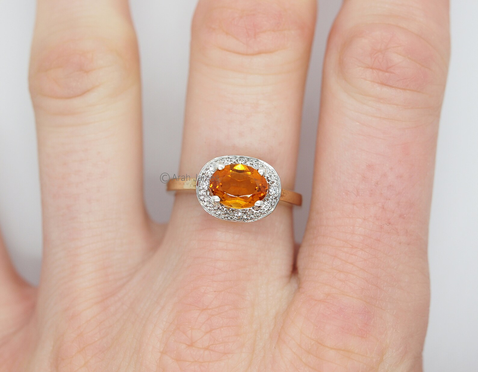 MYA 1.25ct Citrine & Diamond Halo Engagement Ring - Etsy