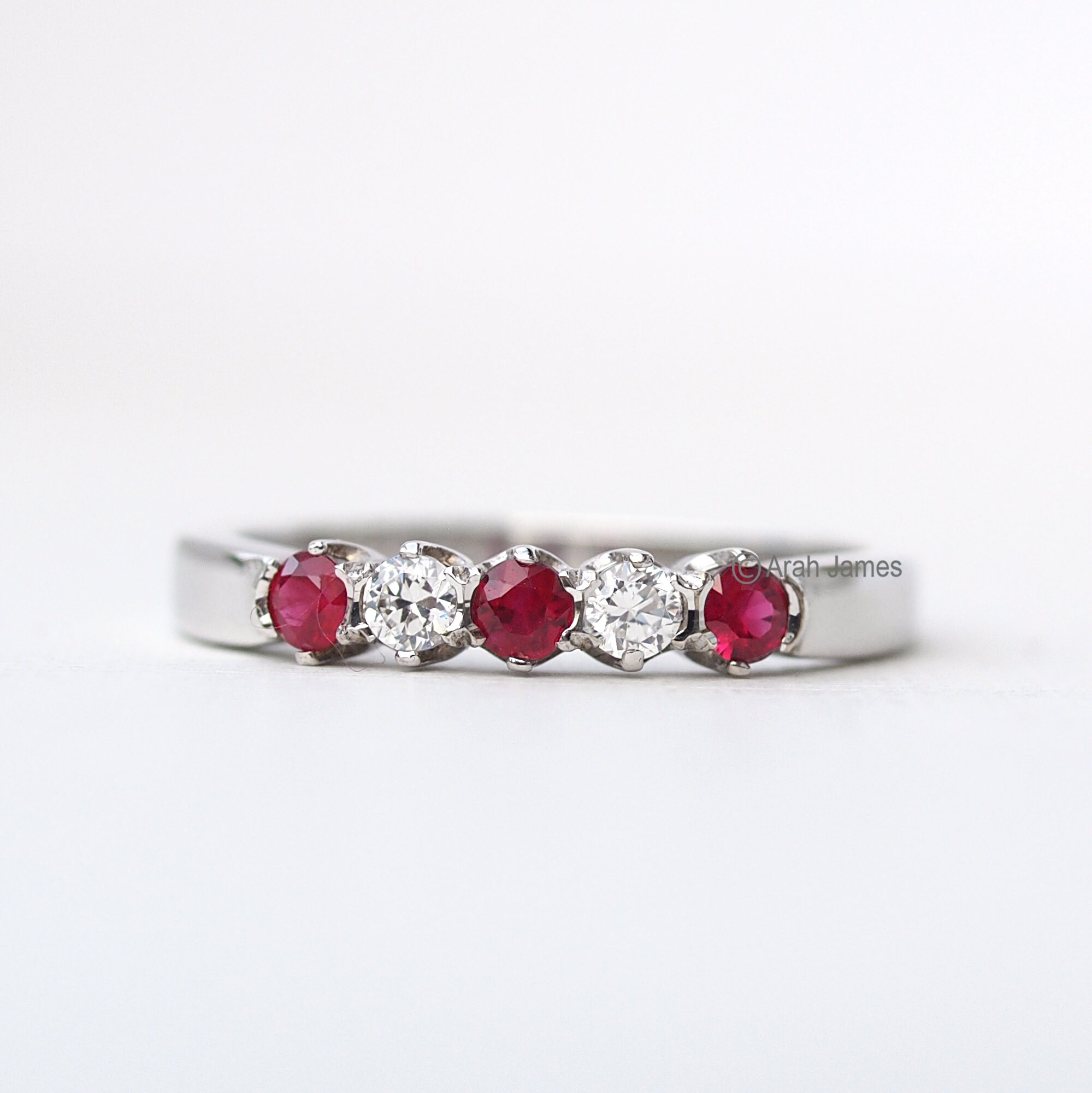 MATILDA - Ruby Diamond Cluster Ring in Rose Gold, Yellow Gold, White ...