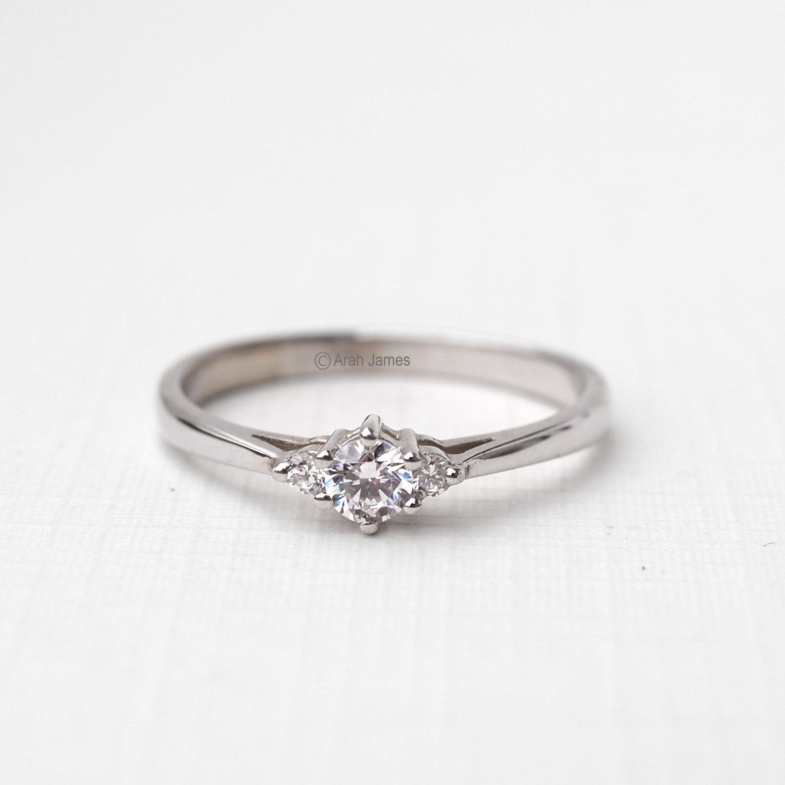 BRAELYN 0.20ct Skinny Diamond Trilogy Engagement Ring Knife - Etsy