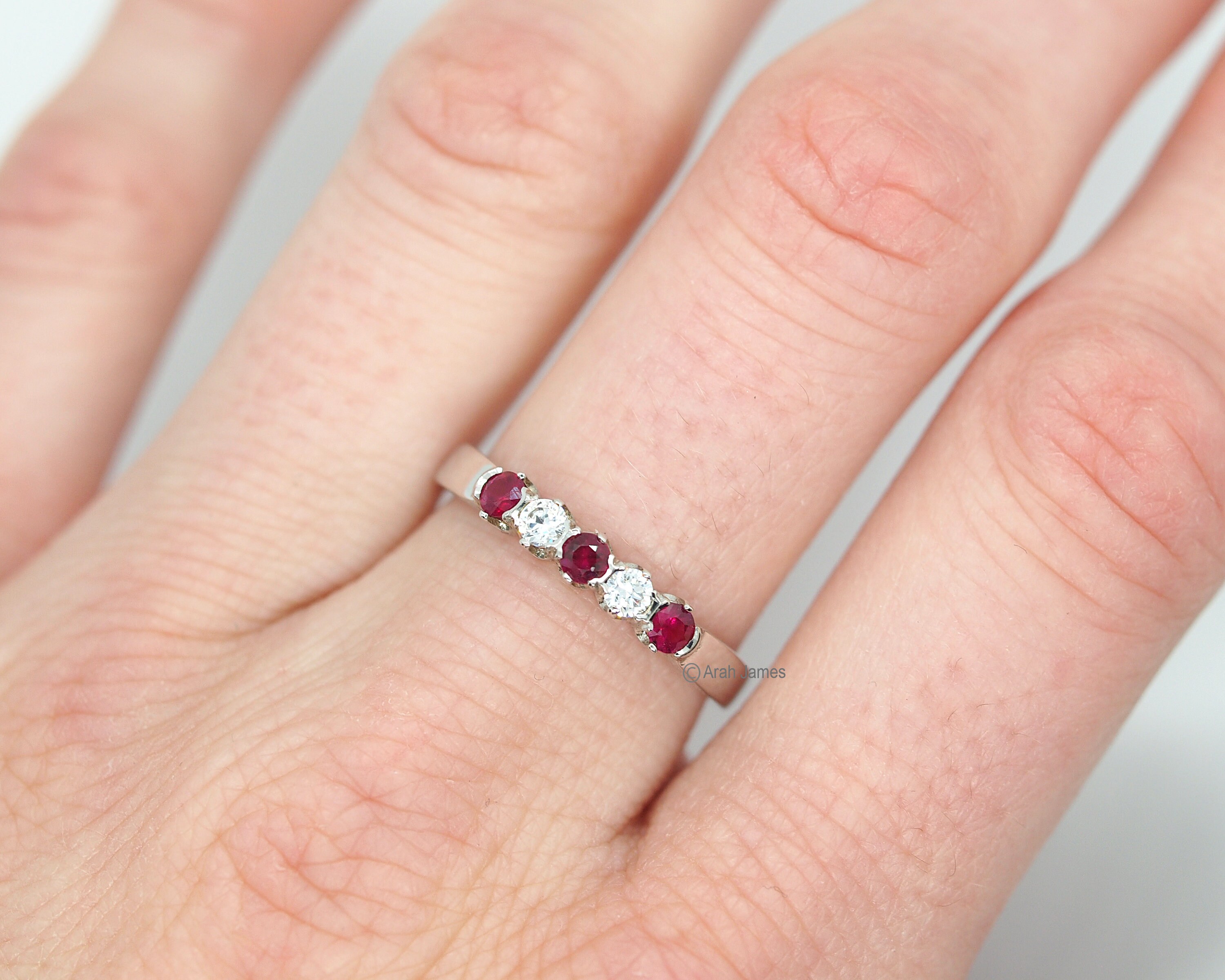 MATILDA - Ruby Diamond Cluster Ring in Rose Gold, Yellow Gold, White ...