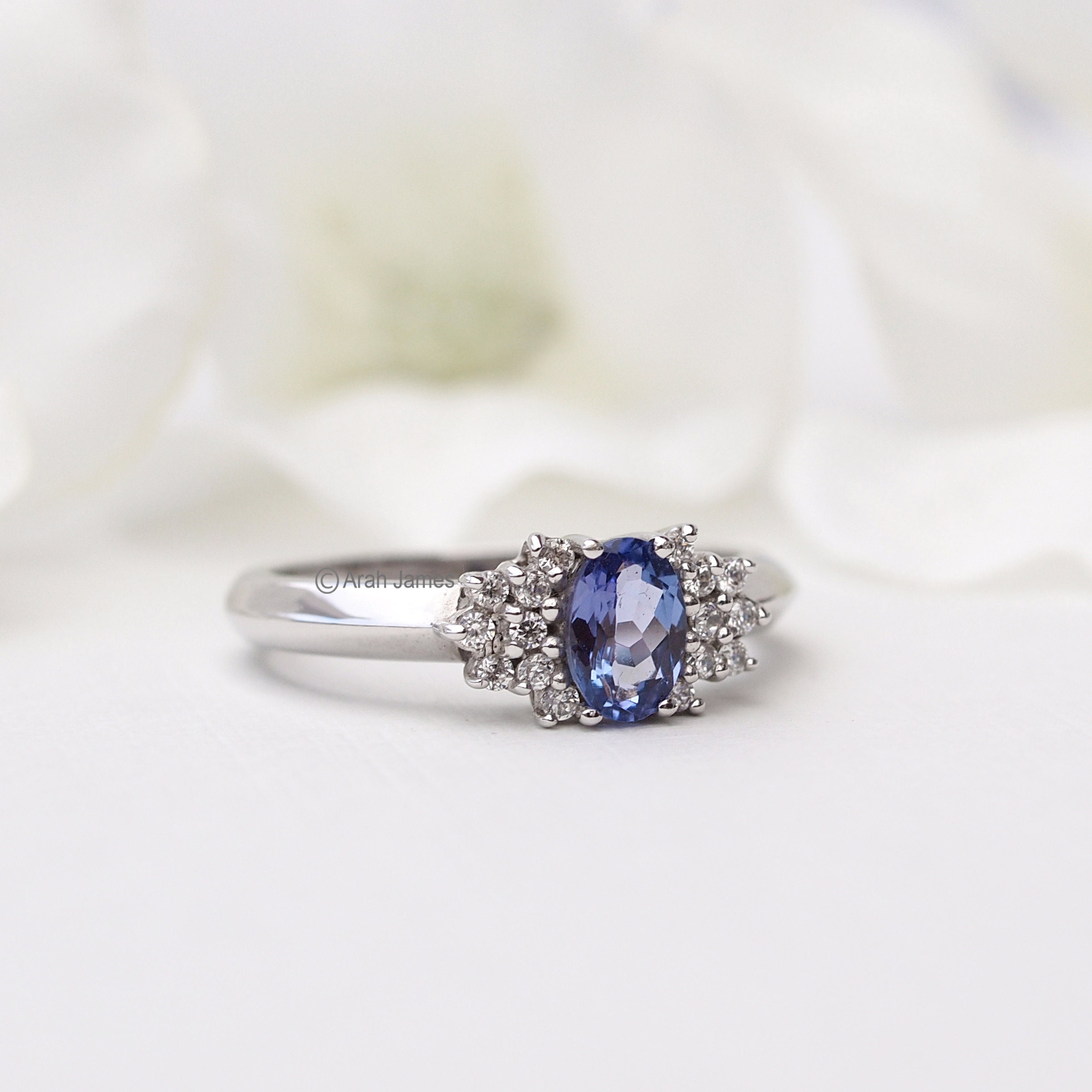 KAIA Tanzanite Diamond Cluster Ring in Rose Gold Yellow | Etsy