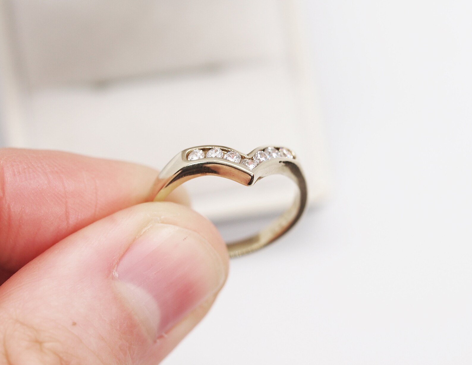 PASCAL 0.25ct Diamond Wishbone Ring in Rose Gold Yellow | Etsy