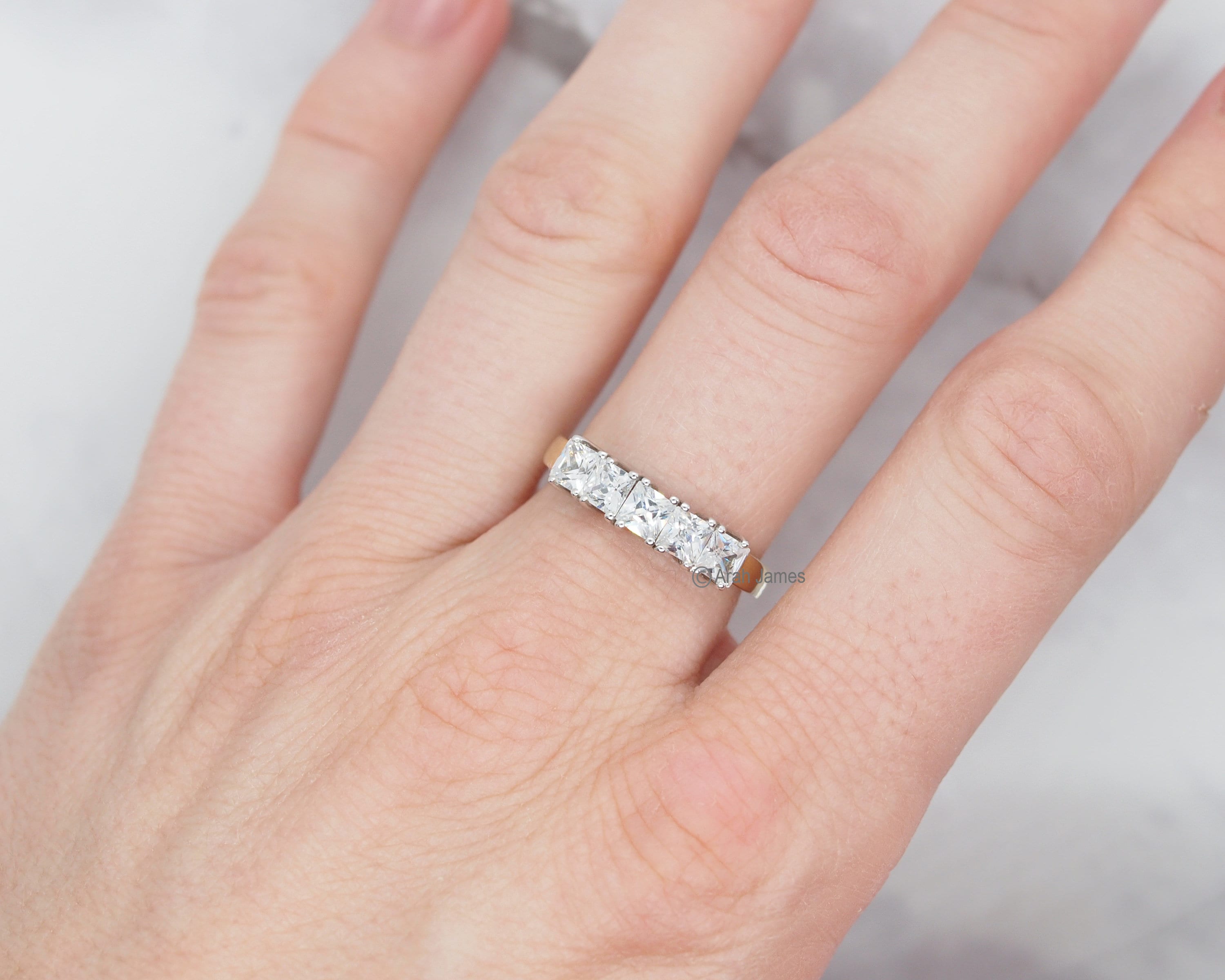 BONNIE - 1.00ct Princess Cut Diamond Ring in Rose Gold, Yellow Gold ...