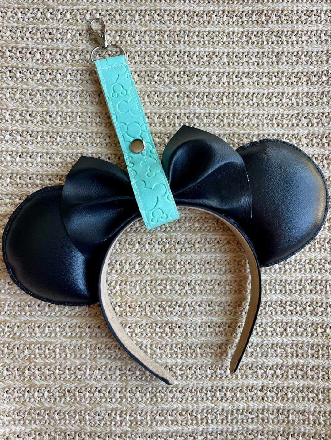 Embossed Teal Faux Leather Ear Holder | Disney Park Bag Accessory - Etsy