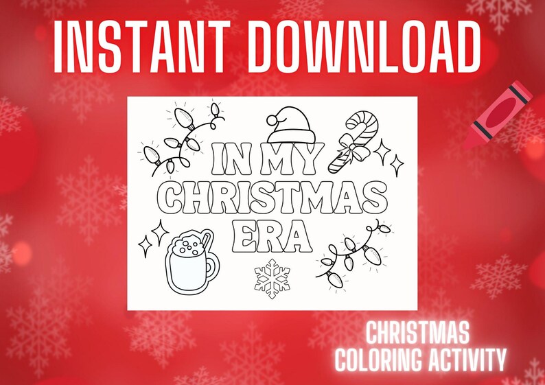 In My Christmas Era Coloring Page - Etsy