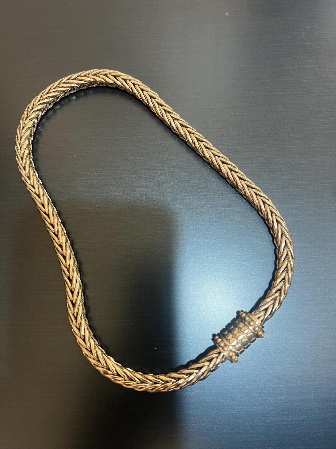 David Yurman Style Vintage Heavy Silver Cable Braid Necklace. - Etsy