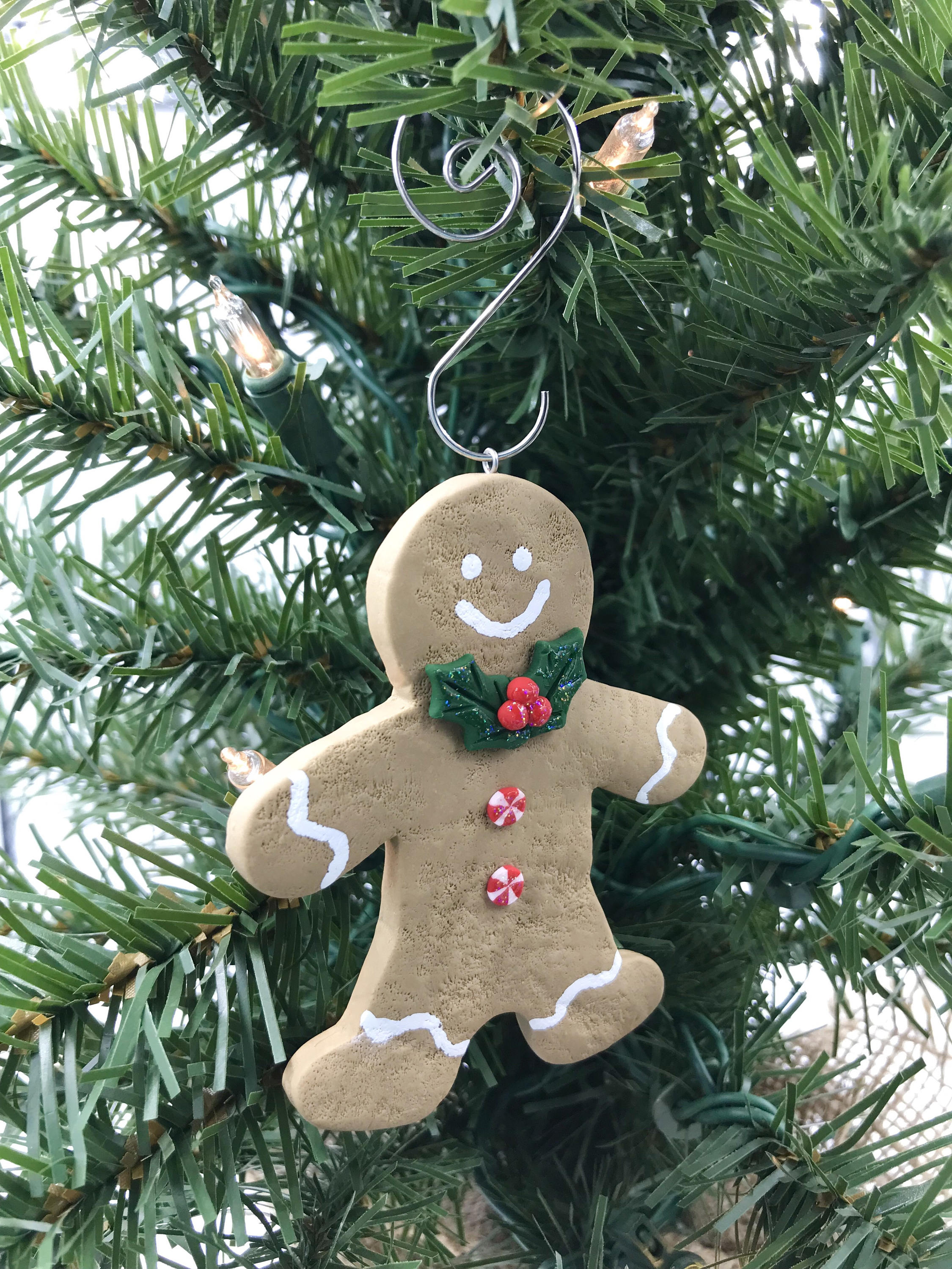 Gingerbread Man Polymer Clay Christmas Ornament - Etsy