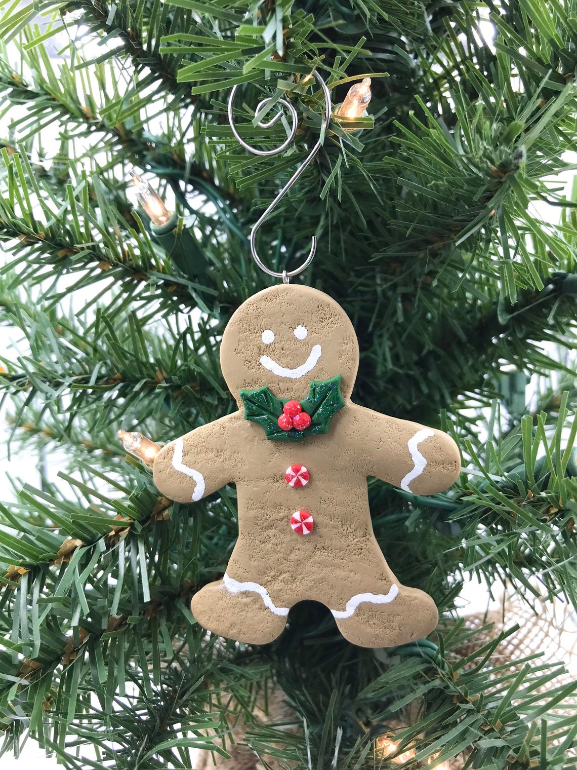 Gingerbread Man Polymer Clay Christmas Ornament | Etsy