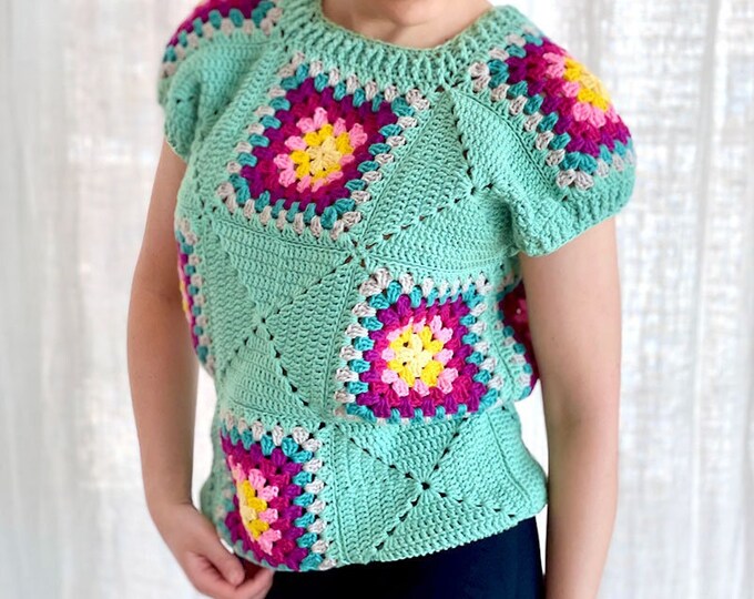 Patchwork Granny Square Vest PDF Pattern Granny Square Cardigan Pattern ...