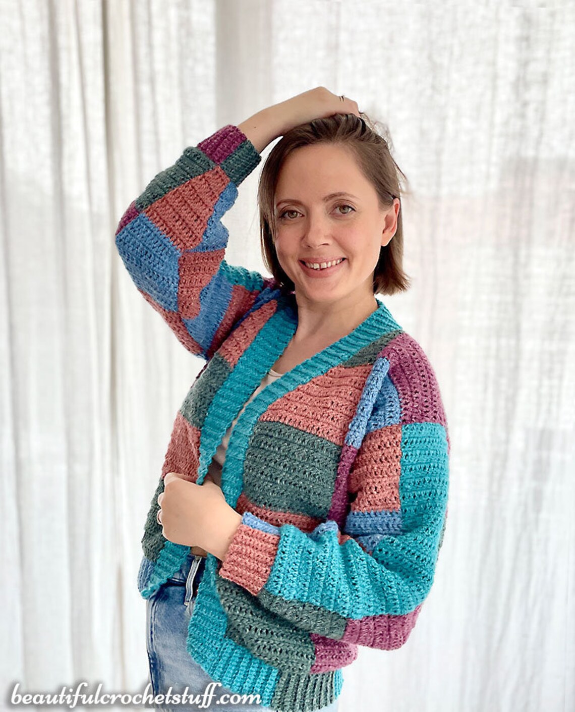 Easy Crochet Patchwork Cardigan PDF Pattern Crochet - Etsy