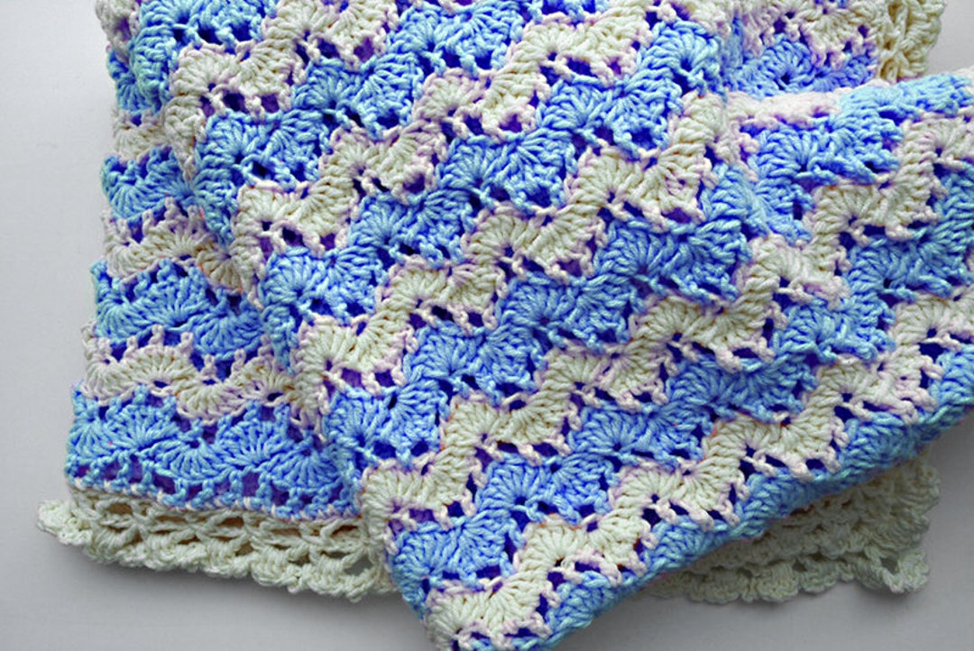 PDF CROCHET PATTERN Baby Blanket, Crochet Wave Blanket Pattern, Throw ...