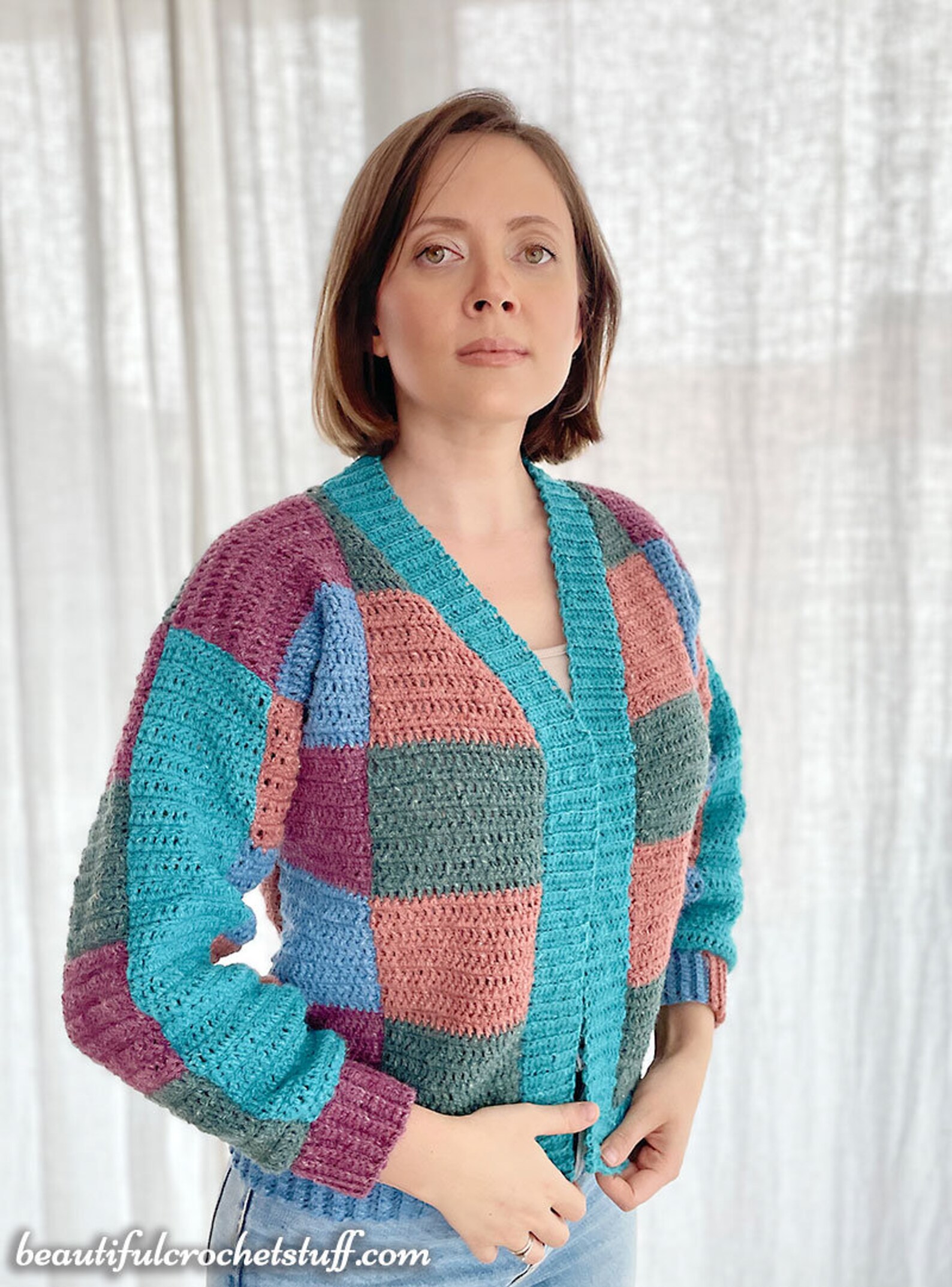 Easy Crochet Patchwork Cardigan PDF Pattern Crochet - Etsy