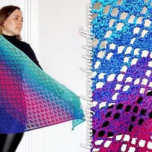 Crochet Hearts Shawl PDF Pattern: Crochet Triangle Shawl, Crochet Lace ...