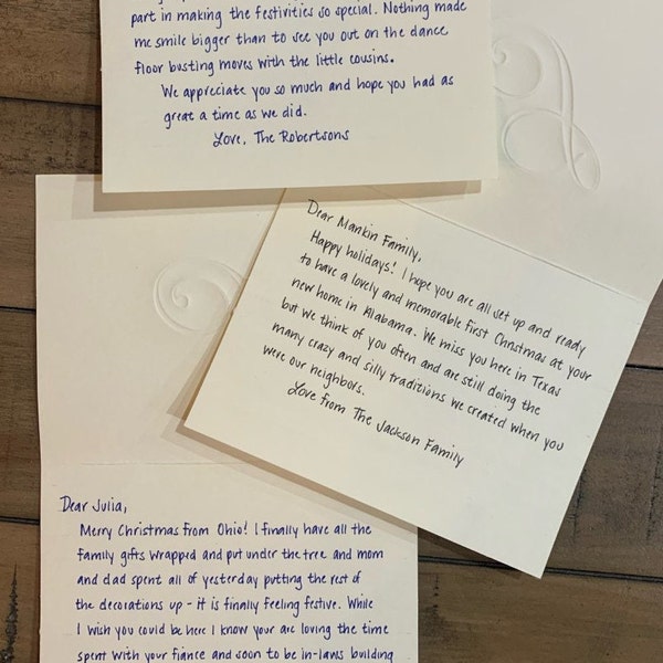 Handwritten Christmas Cards - Etsy