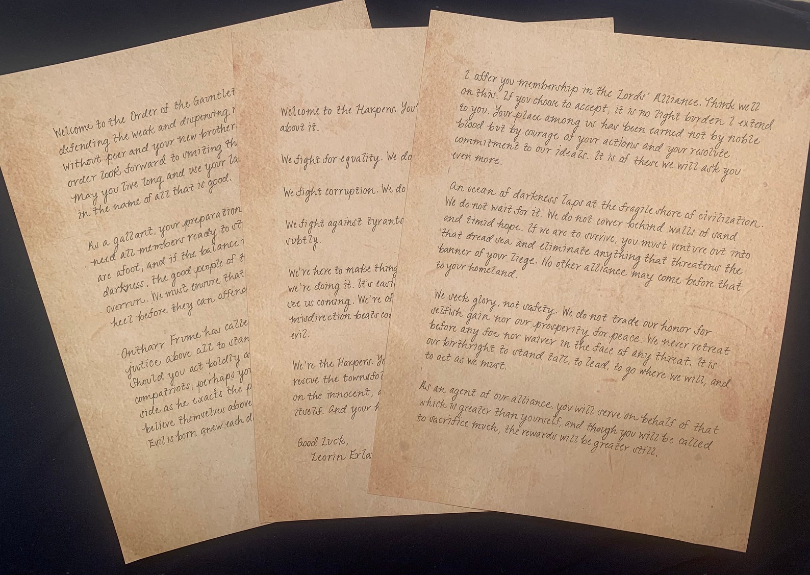 Personalized D&D Letter Handwritten for Dungeon and Dragons Enthusiasts ...