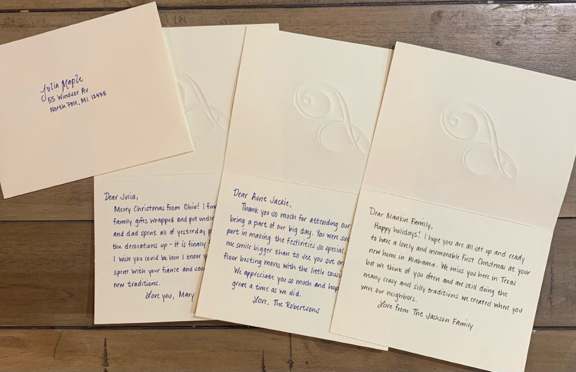 Custom Handwritten Thank You Notes: Elegant Wedding Cards - Etsy