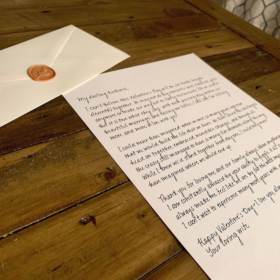 Handwritten Anniversary Love Letter: Romantic Keepsake Gift - Etsy