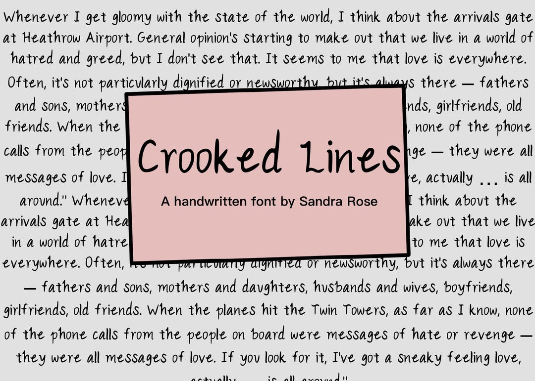 Crooked Lines Handwritten Font Realistic Font, Digital Note Taking Font ...