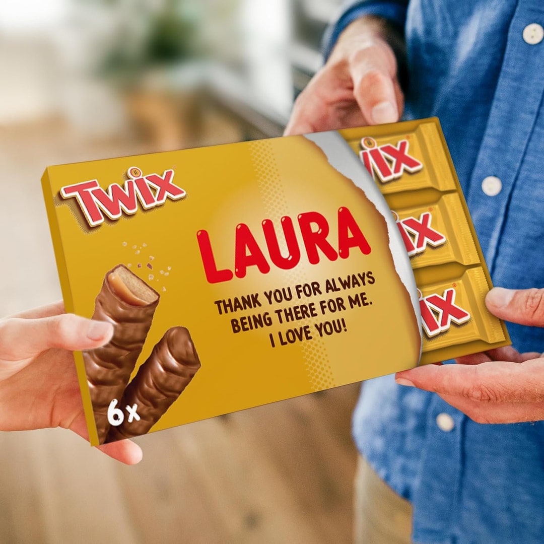 Personalized Twix Giftbox With Name and Message Twix Bar With Text ...