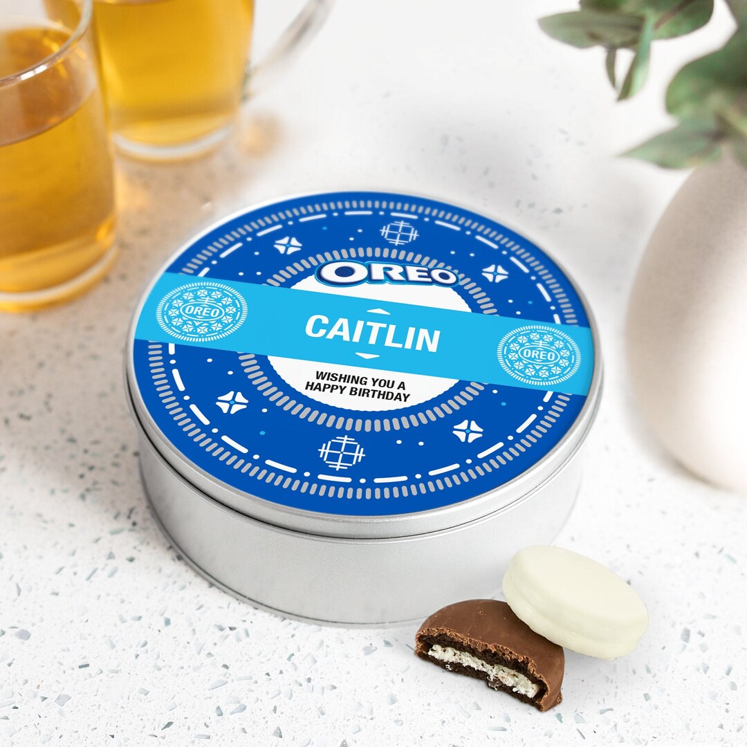 Personalized Oreo Chocolate Cookie Tin Gift - Metal Biscuit Tin ...