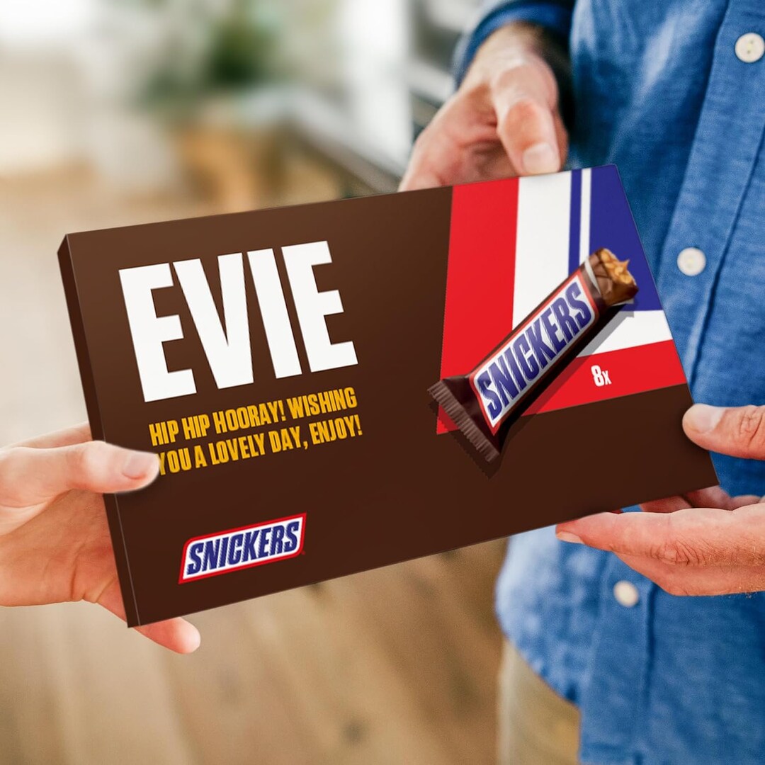 Personalized Snickers Giftbox With Name and Message - Snicker Bar With ...