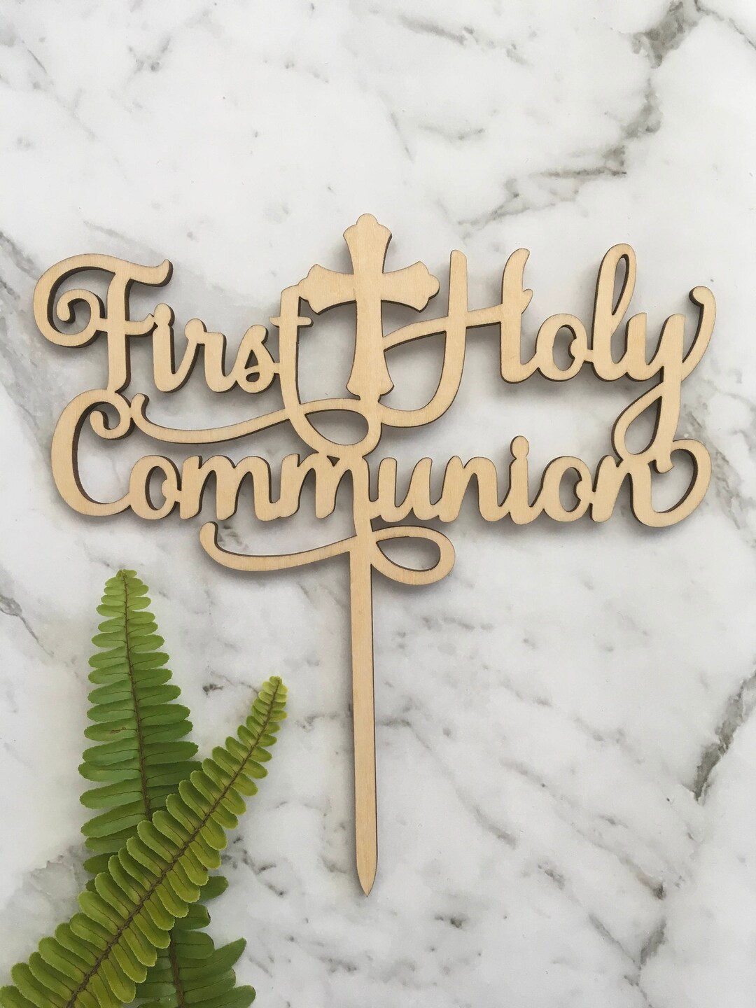 First Holy Communion Rustic Wood Cake Topper - Etsy
