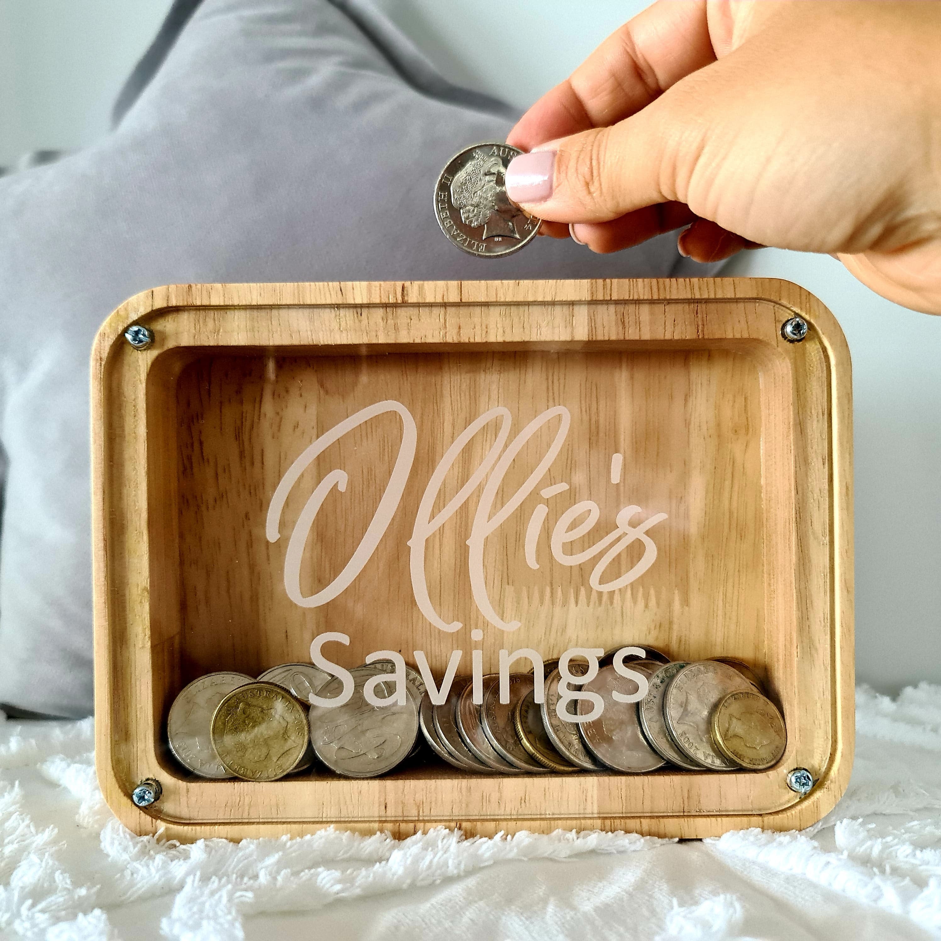 Personalised Name Children's Money Box Piggy Bank | Etsy