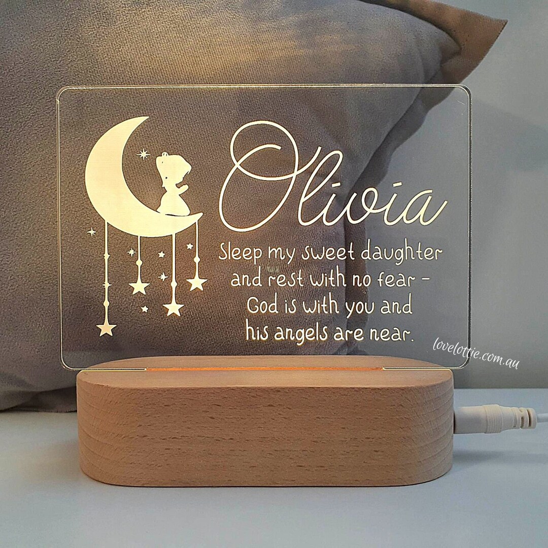 Baby Gift Baptism Gift Christening Present- Custom Name Boy Girl ...