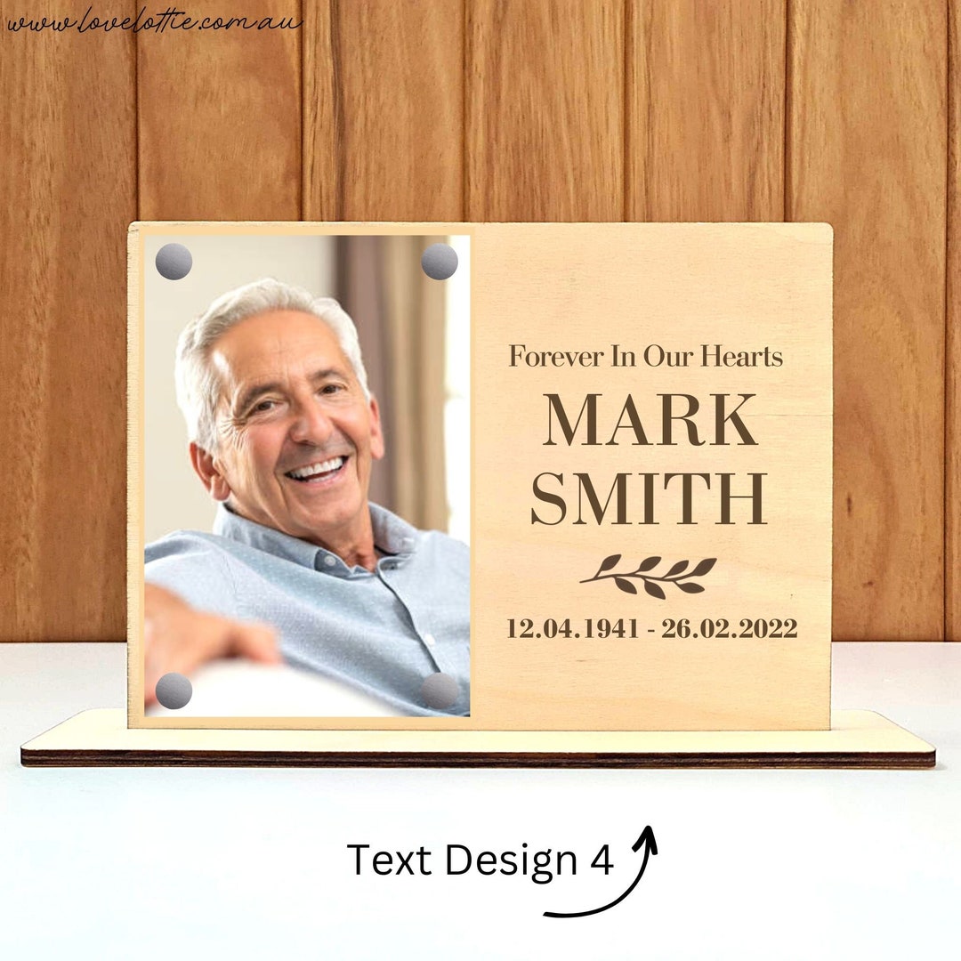 Custom Memorial Gift Photo Frame, Remembrance Gift for Loss, Wood ...